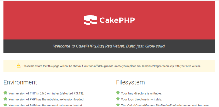 Windows10でcakephpの実行環境を作る手順 Work Note 